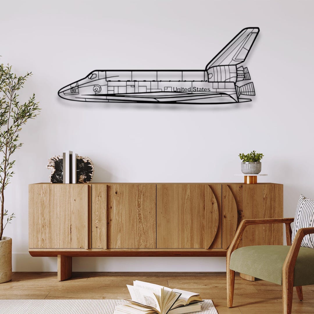 Space Shuttle Silhouette - Custom Metal Airplane Wall Art & Unique Wall ...