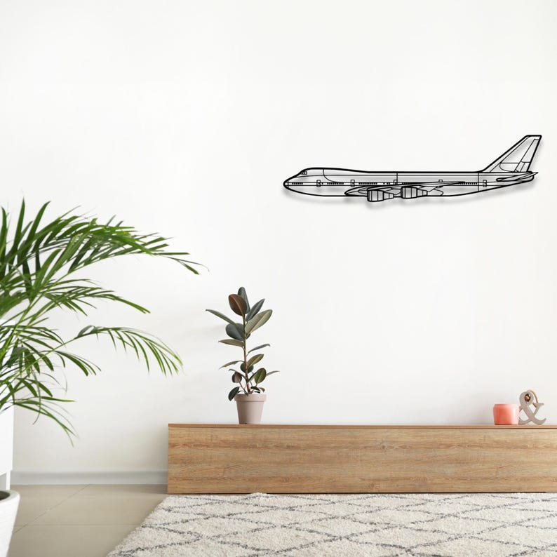 Boeing 747-200 Silhouette - Custom Metal Airplane Wall Art & Unique ...