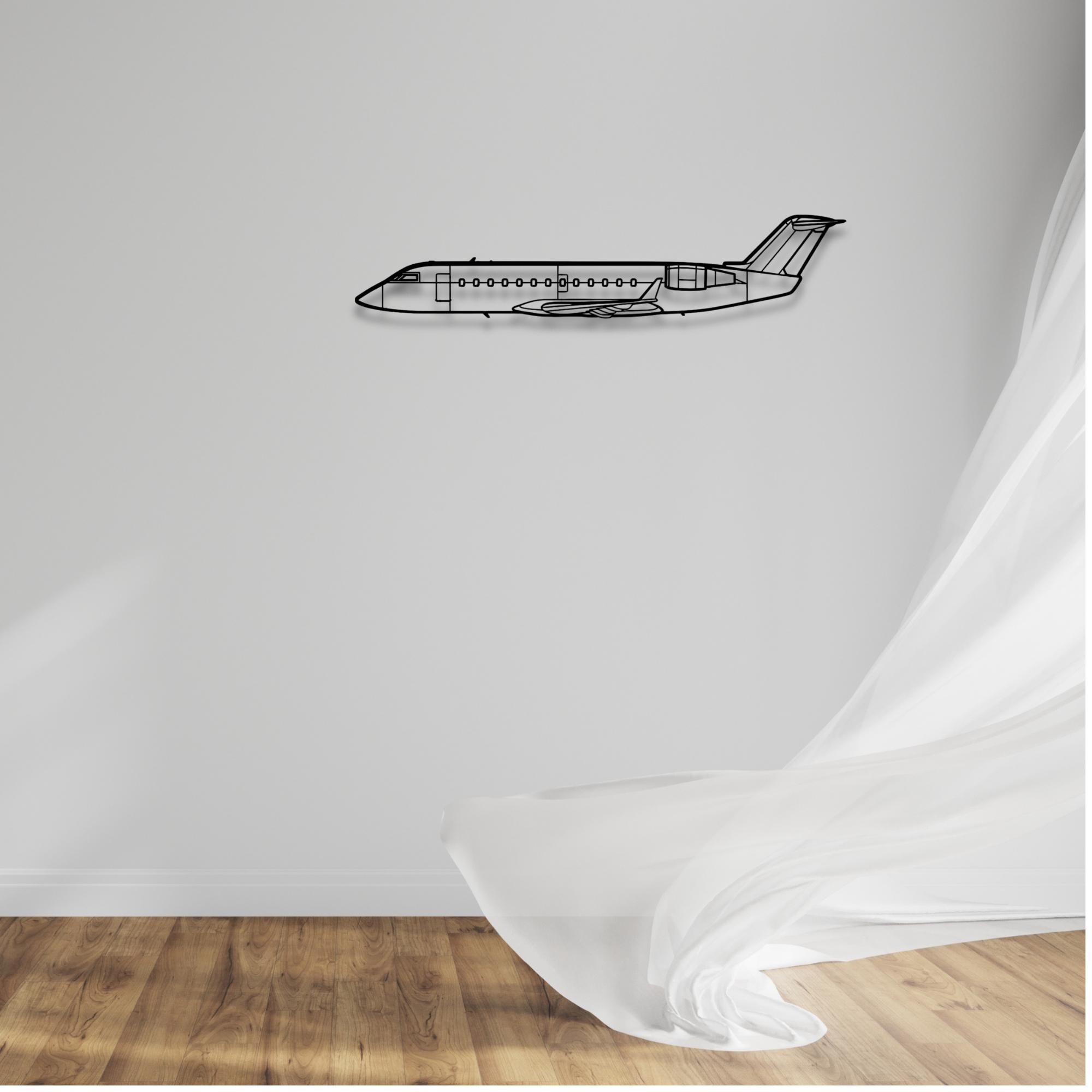 Bombardier CRJ200 Silhouette - Custom Metal Airplane Wall Art & Unique ...