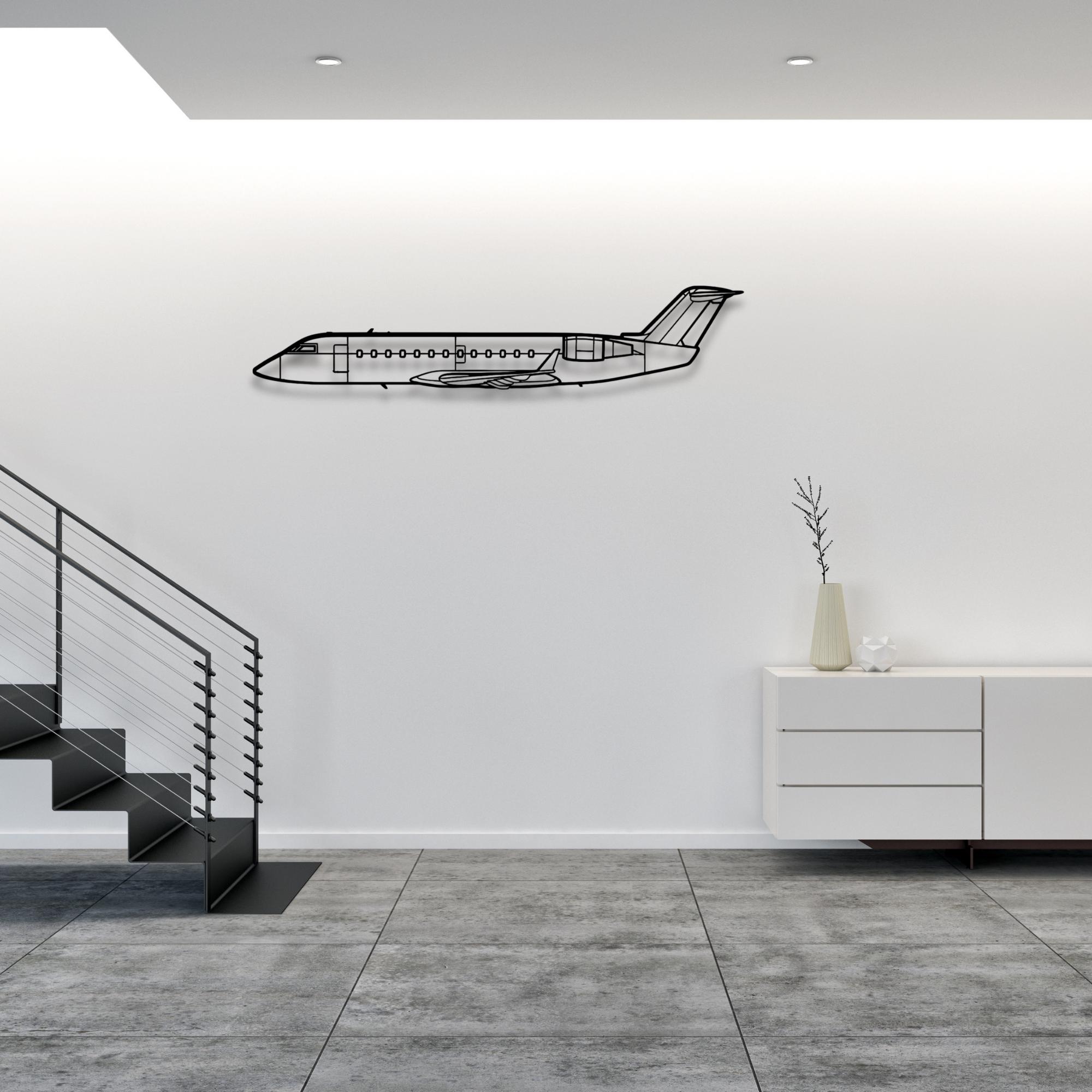 Bombardier CRJ200 Silhouette - Custom Metal Airplane Wall Art & Unique ...