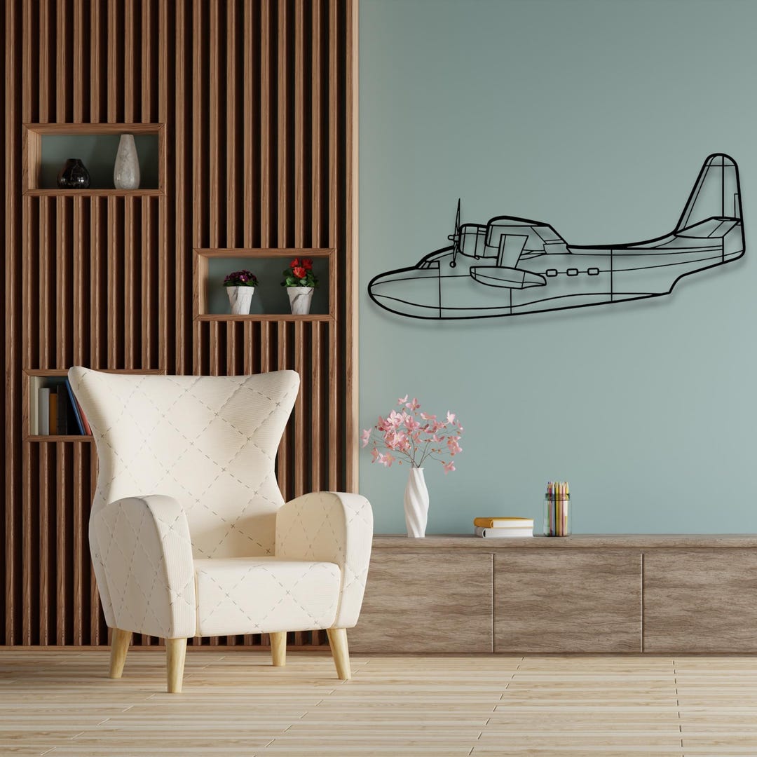 Grumman HU-16B Albatross Silhouette - Custom Metal Airplane Wall Art ...
