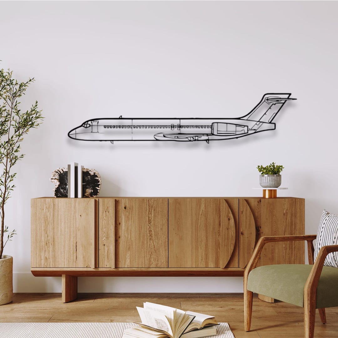 Boeing 717 Silhouette - Custom Metal Airplane Wall Art & Unique Wall ...