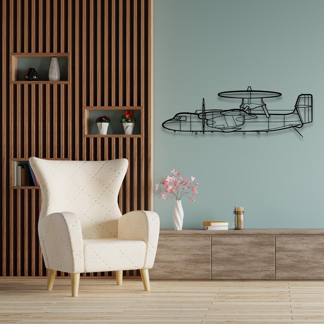 Grumman E-2C Hawkeye Silhouette - Custom Metal Airplane Wall Art ...