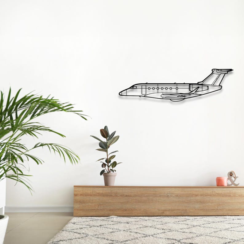 Embraer Legacy Praetor 600 Silhouette - Custom Metal Airplane Wall Art ...
