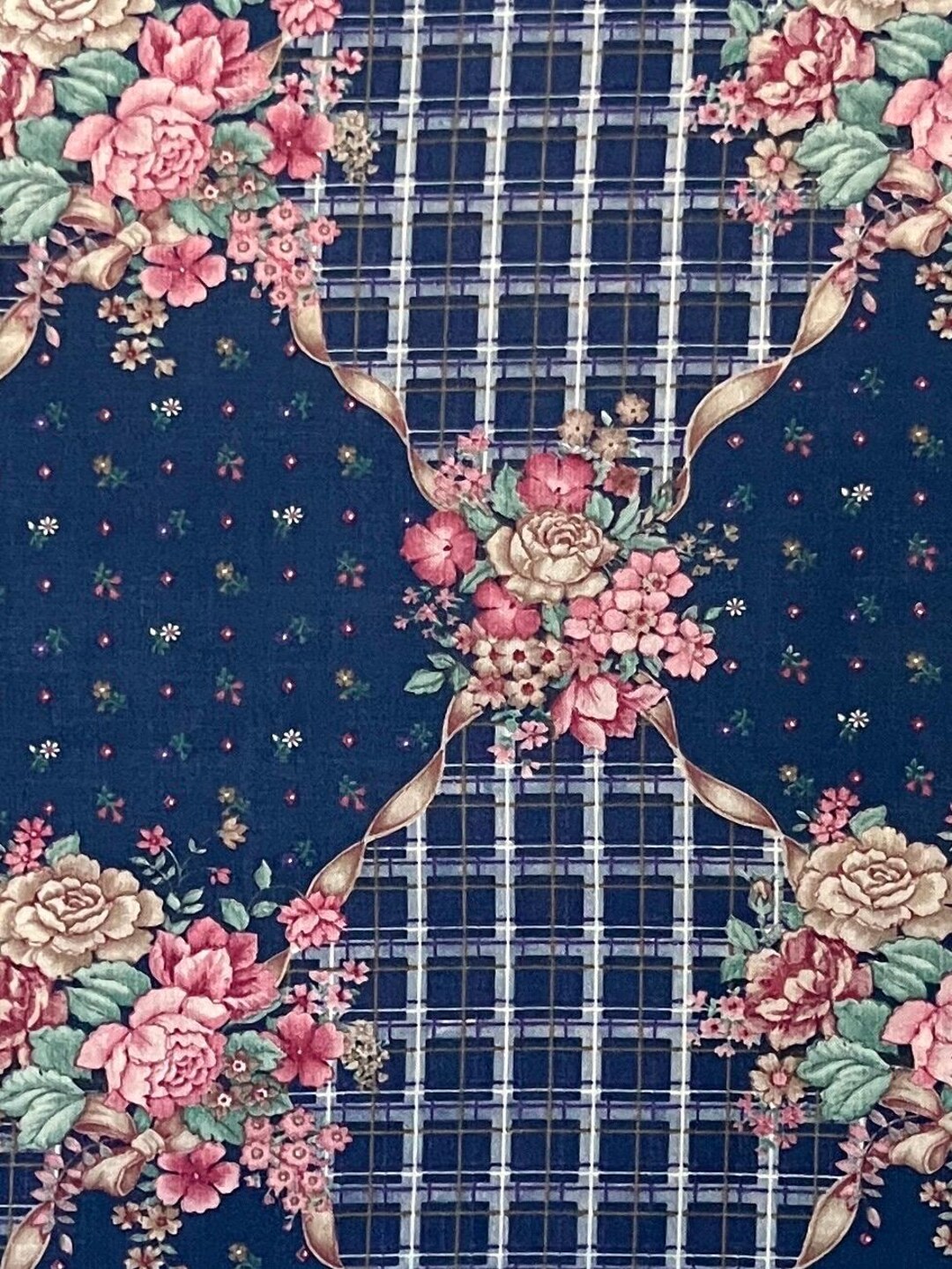 Vintage Joan Kessler Cotton Fabric From Concord Fabrics/2 Yard Cut ...