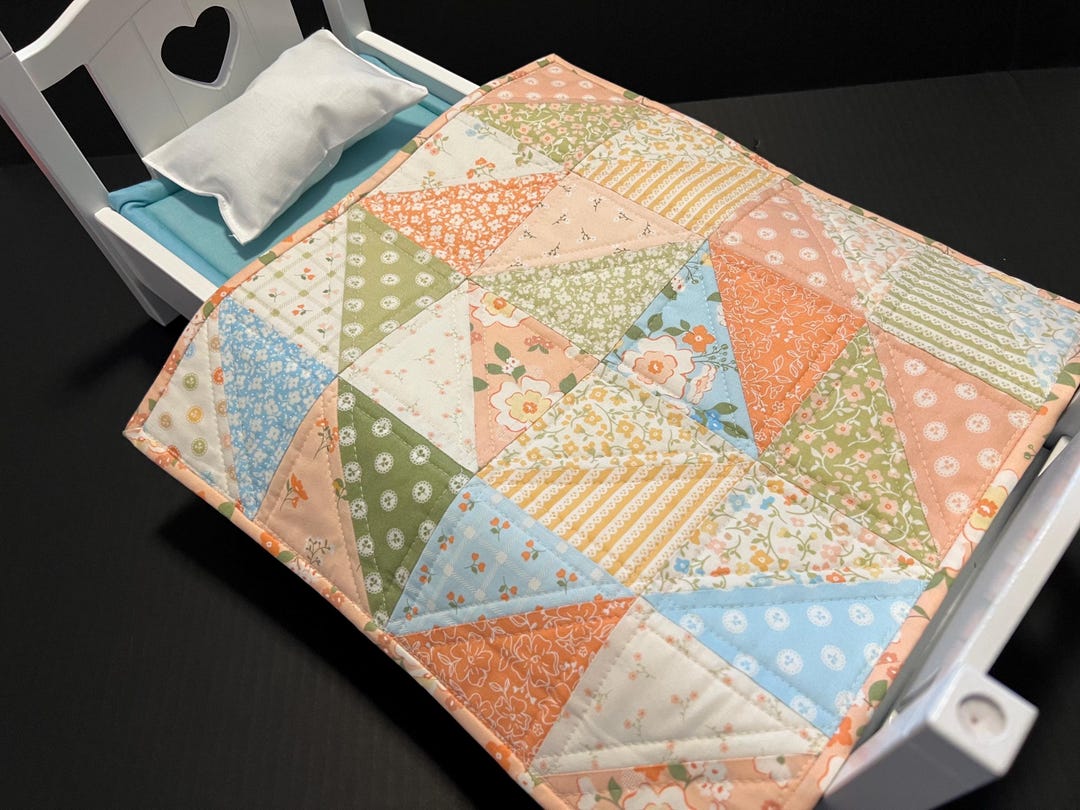 Camille Doll Quilt/baby Doll Quilt/handmade Doll Quilt/doll Blanket ...