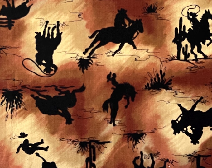 1/2 Yard Cut Cowboy Cotton Fabric From Hi Fashion Fabrics/quilting ...