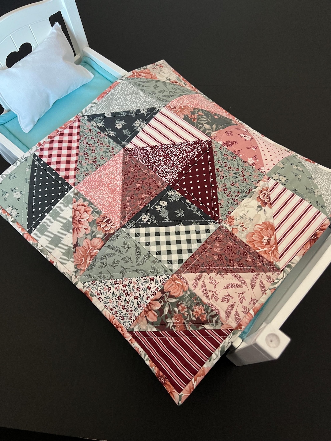 Isabella Doll Quilt/baby Doll Quilt/handmade Doll Quilt/doll Blanket ...