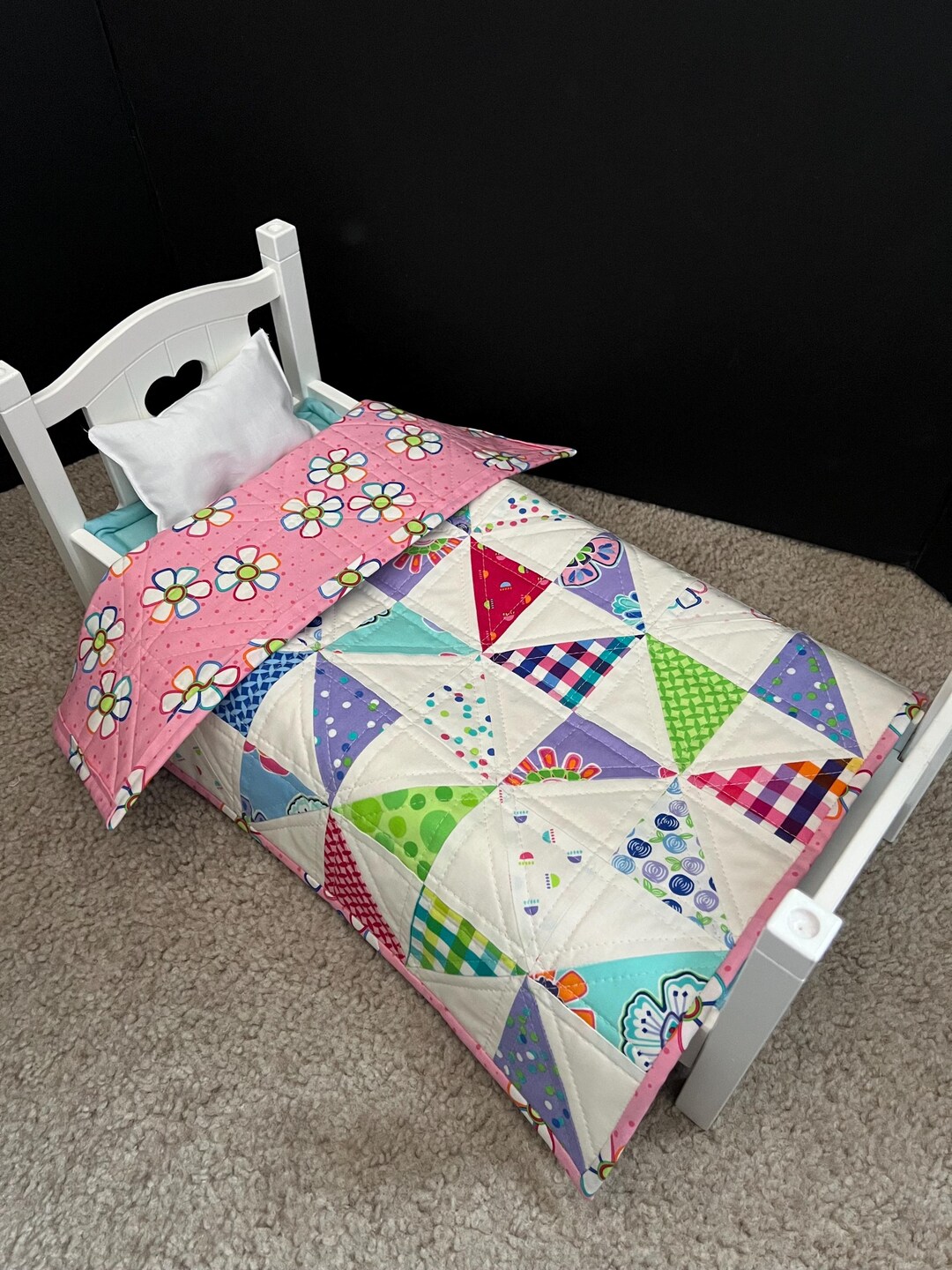 Priscilla Doll Quilt/baby Doll Quilt/handmade Doll Quilt/doll Blanket ...