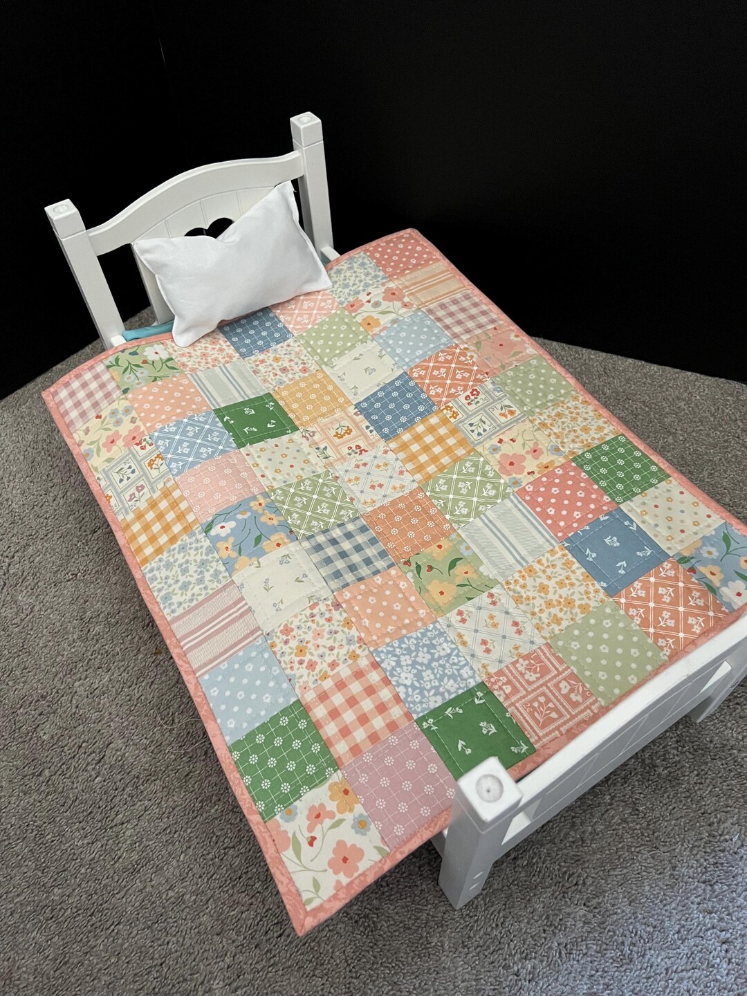 Alyssa Doll Quilt/baby Doll Quilt/handmade Doll Quilt/doll Blanket ...