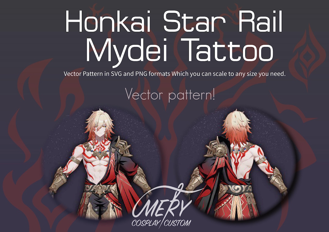 Mydei Tattoo Honkai Star Rail Cosplay Vector Pattern - Etsy