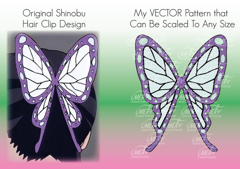 Shinobu Hair Clip PATTERN Cosplay Accessory Demon Slayer Inspired - Etsy