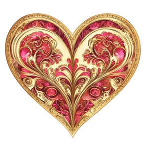 CLIP ART - Ornate Filigree Style Hearts 14 PNG Images - Etsy