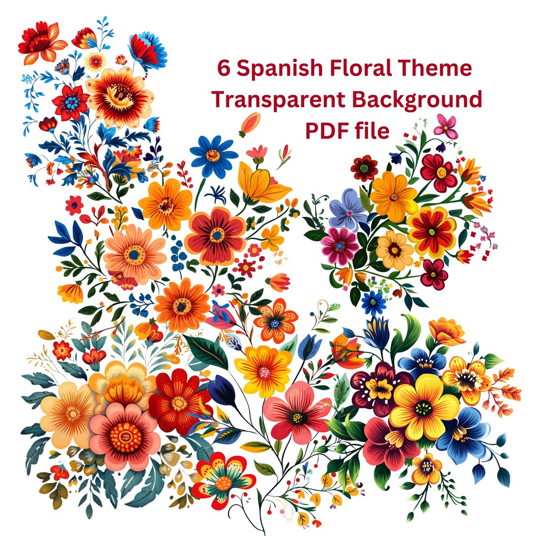 Clip Art - Spanish Floral - Etsy