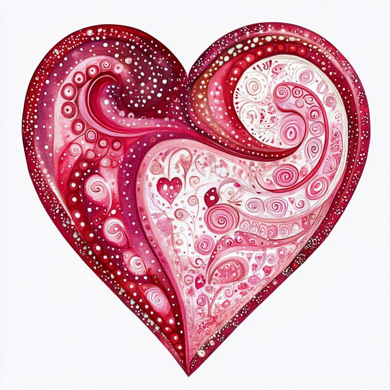 CLIP ART - Ornate Filigree Style Hearts 14 PNG Images - Etsy
