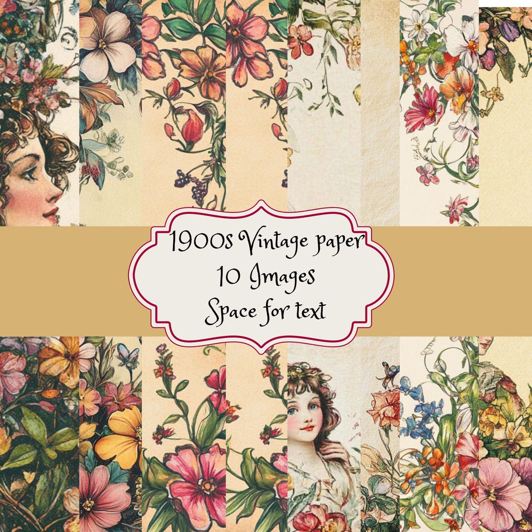 Vintage 1900s Digital Paper, Space for Text, 4000x4000 High Quality Px ...