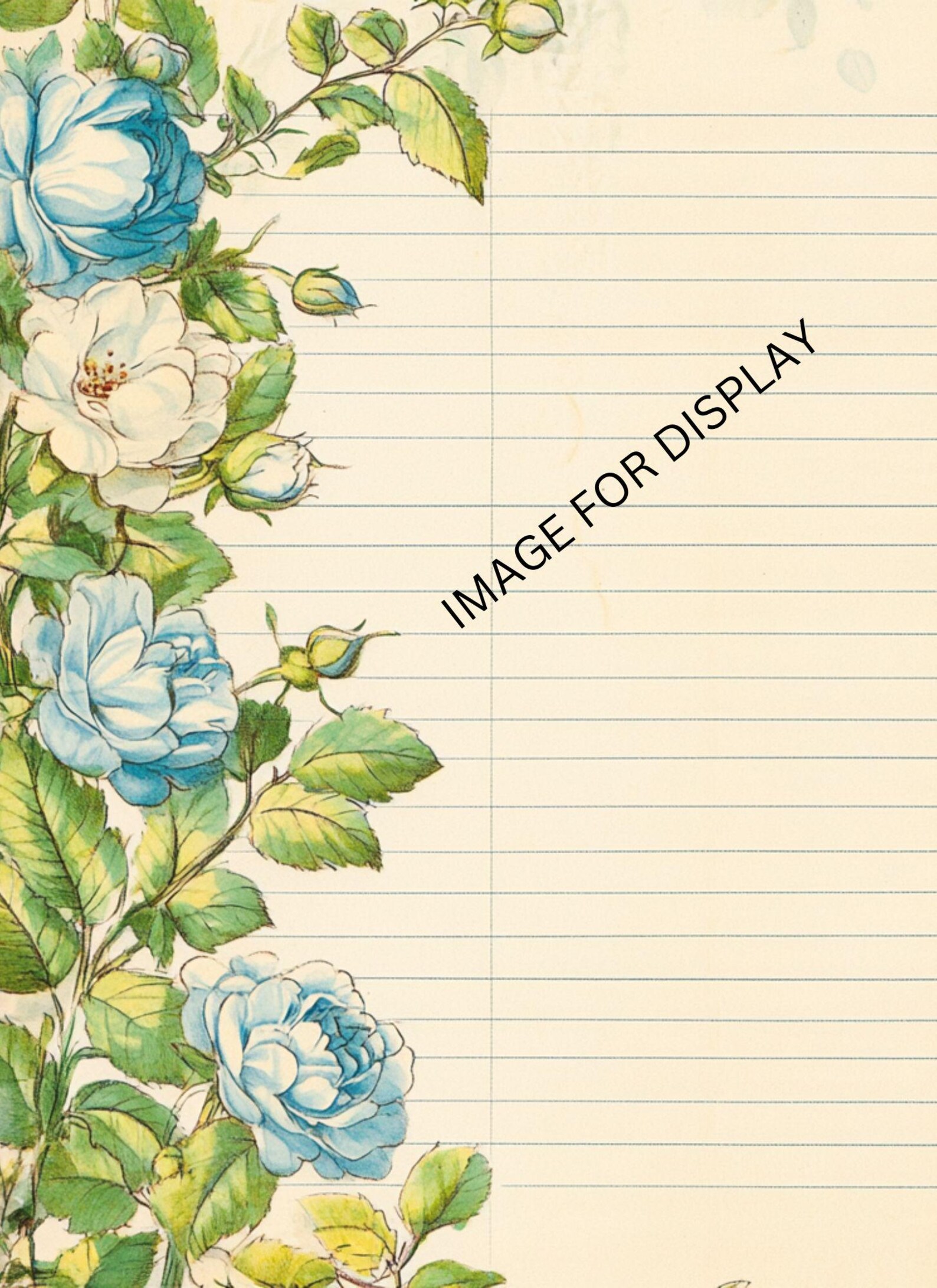 Rose Lined Paper 8x11 Inches - Etsy