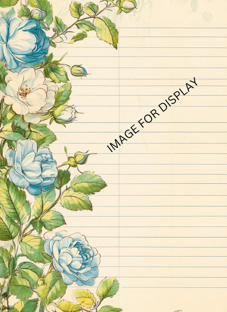 Rose Lined Paper 8x11 Inches - Etsy
