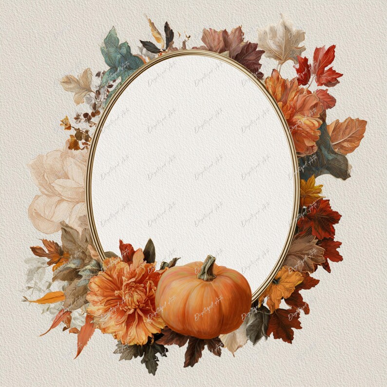 Fall Floral Frame Digital Paper: 12 JPG Images (4000x4000 Px) - Etsy