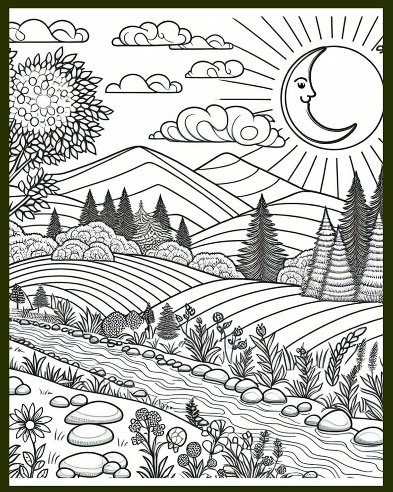 8 Seamless Coloring Pages: Wall Art Designs (PDF Files Included) - Etsy