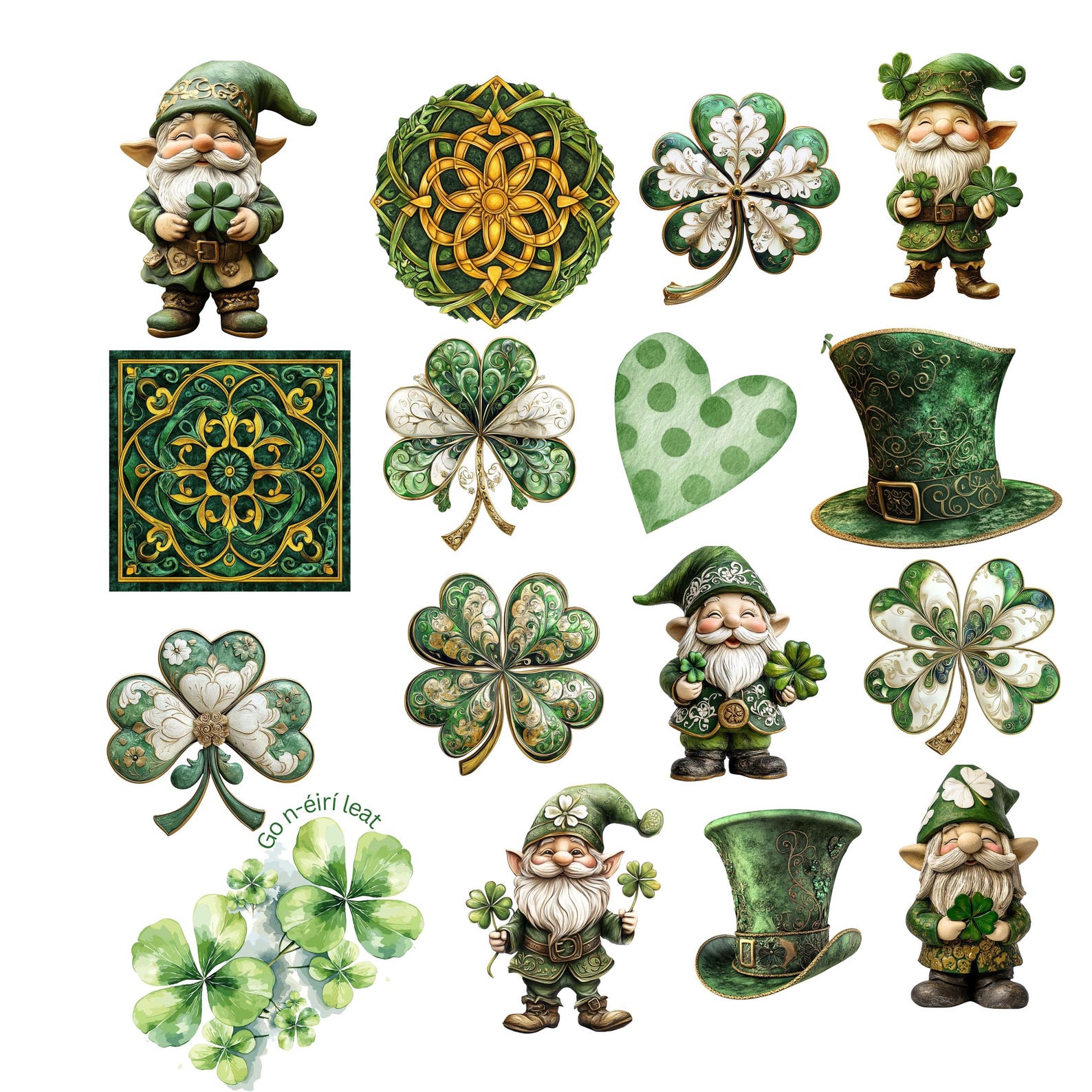 Irish Clip Art for St. Patrick's Day “go N-éirí Leat” - Etsy
