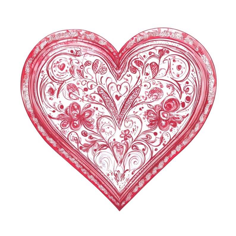 CLIP ART - Ornate Filigree Style Hearts 14 PNG Images - Etsy