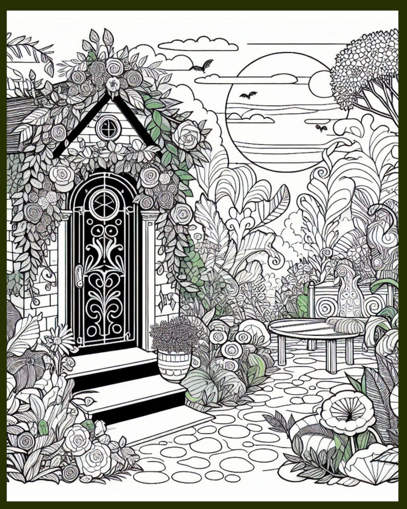 8 Seamless Coloring Pages: Wall Art Designs (PDF Files Included) - Etsy