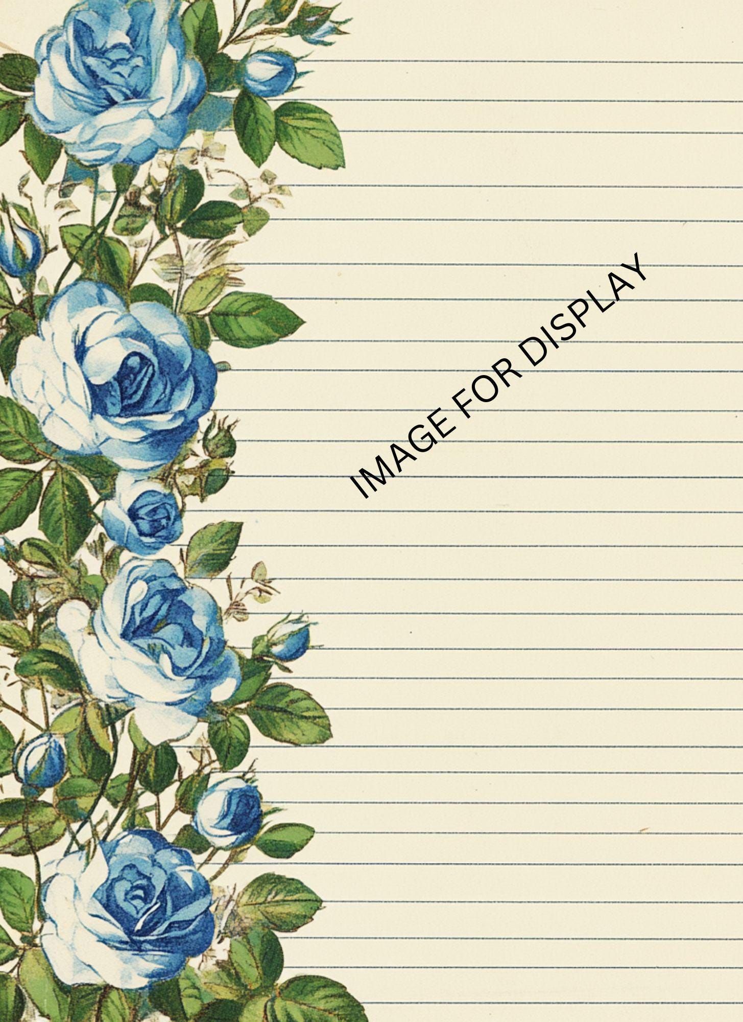 Rose Lined Paper 8x11 Inches - Etsy