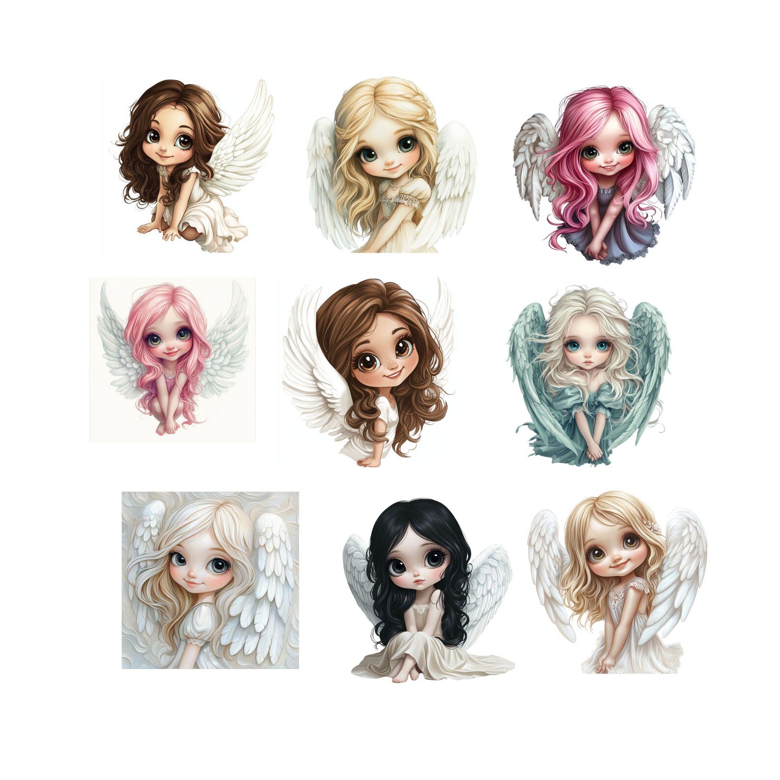 Clip Art Cute Little Angels - Etsy