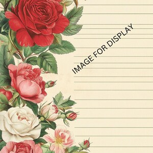 Rose Lined Paper 8x11 Inches - Etsy