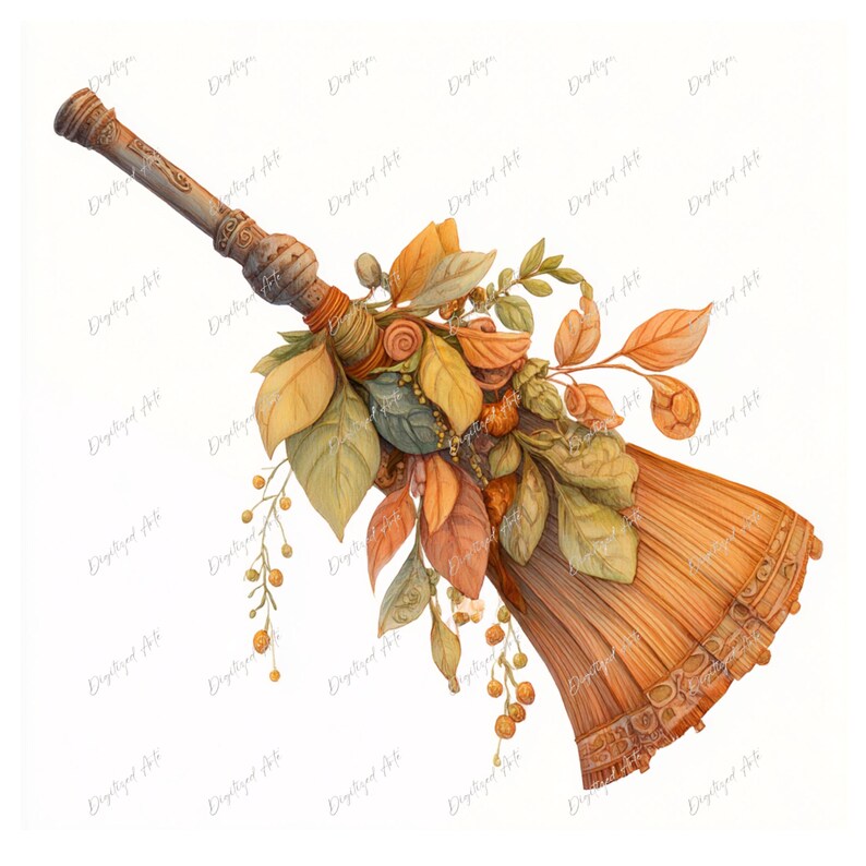 CLIP ART Bundle, 32 Whimsical Autumn Brooms Fall & Halloween Graphics ...