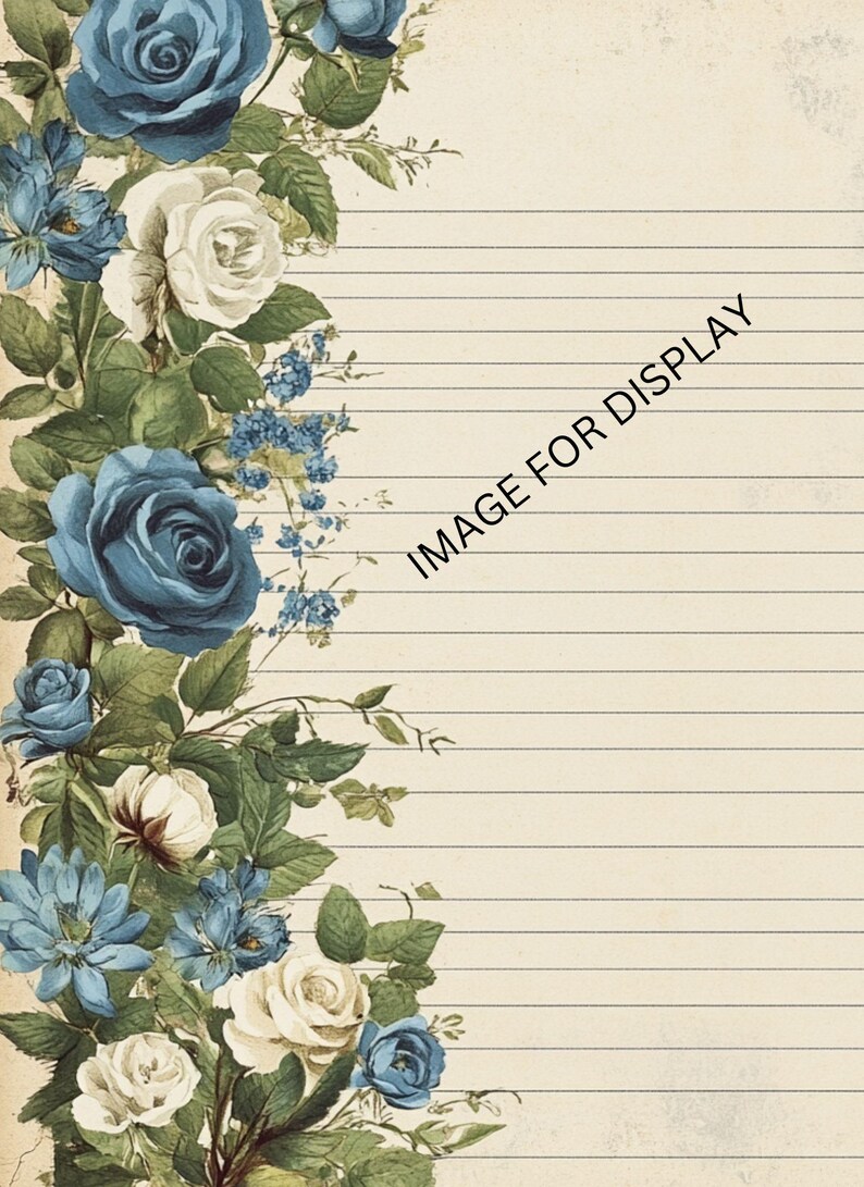 Rose Lined Paper 8x11 Inches - Etsy