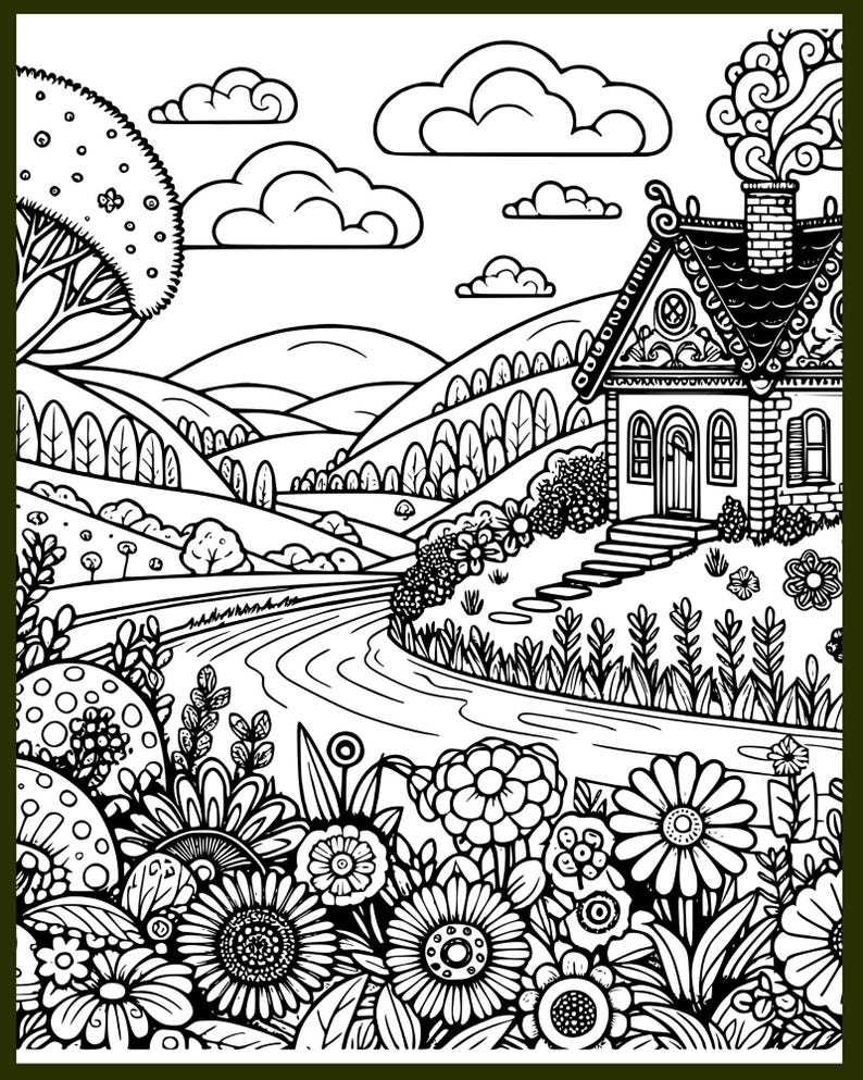 8 Seamless Coloring Pages: Wall Art Designs (PDF Files Included) - Etsy