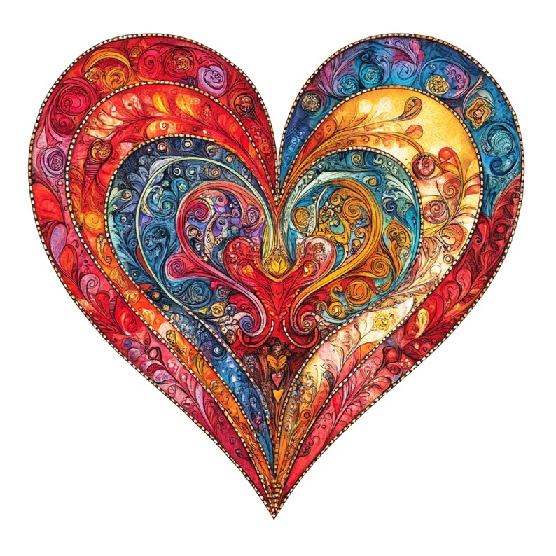 CLIP ART - Ornate Filigree Style Hearts 14 PNG Images - Etsy