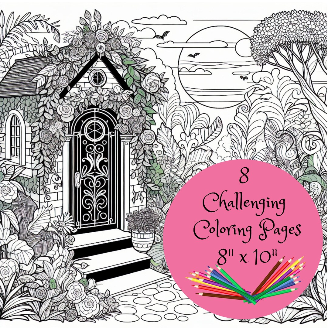 8 Seamless Coloring Pages: Wall Art Designs (PDF Files Included) - Etsy