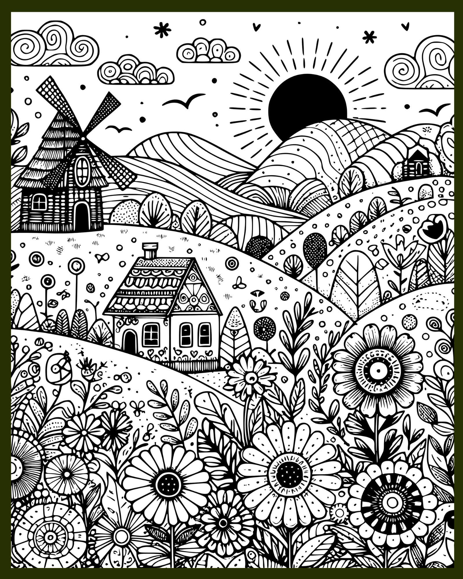 8 Seamless Coloring Pages: Wall Art Designs (PDF Files Included) - Etsy