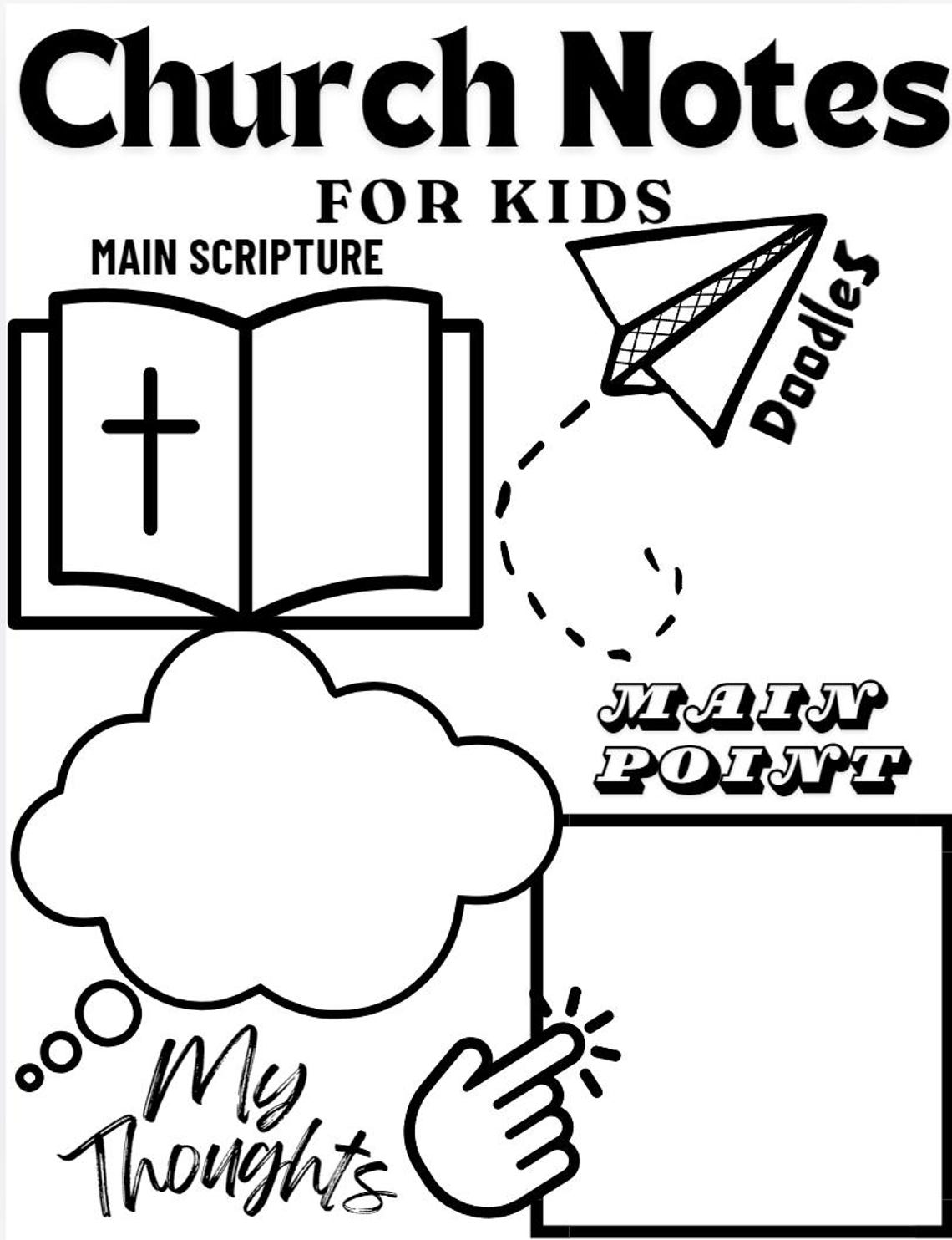 Church Notes for Kids Printable - Etsy