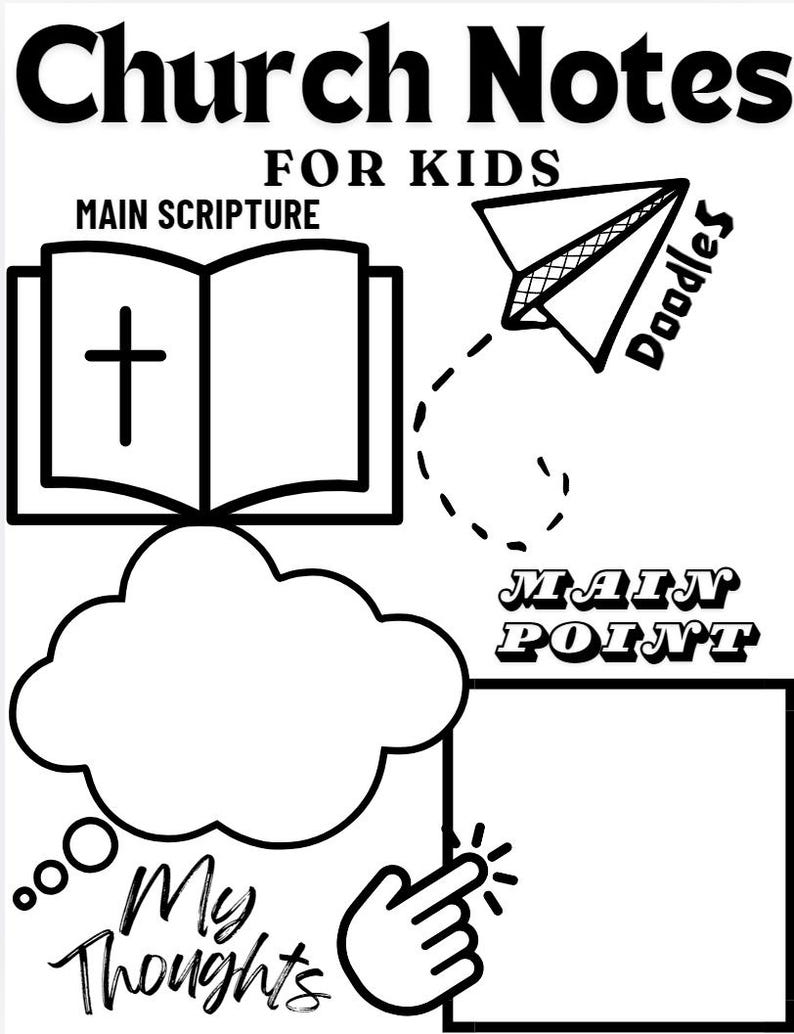 Church Notes for Kids Printable - Etsy