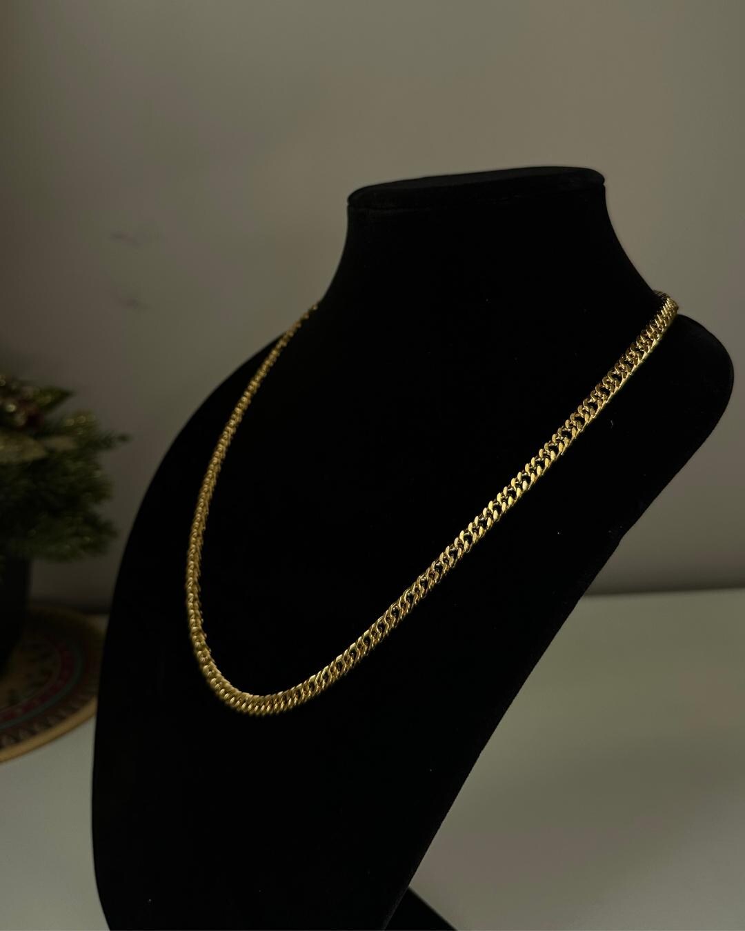 18k-22k Solid Gold Cuban Chain Necklace - Etsy
