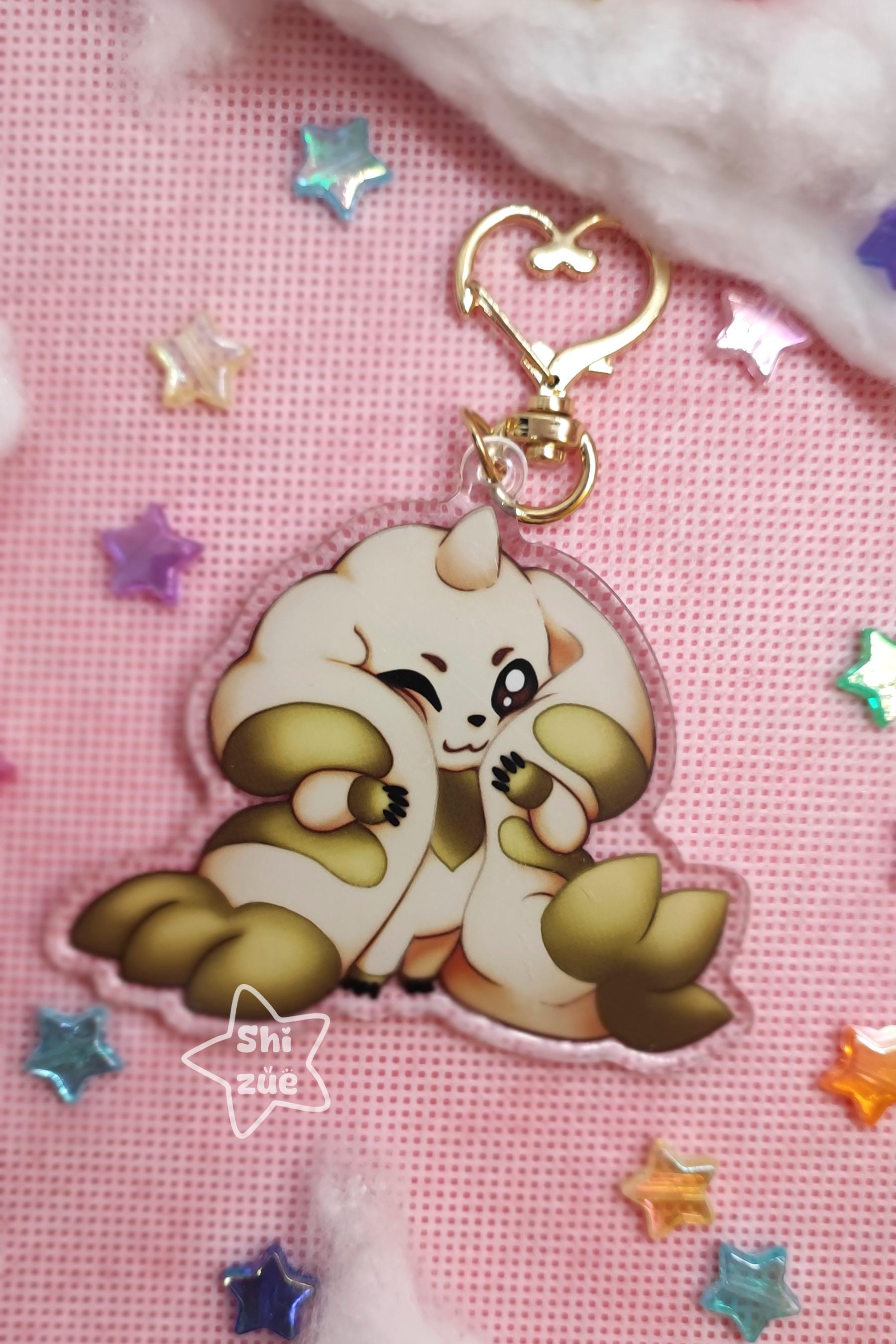 Lopmon and Terriermon / Digimon Fanart / Acrylic Keychain / Cute / Card ...