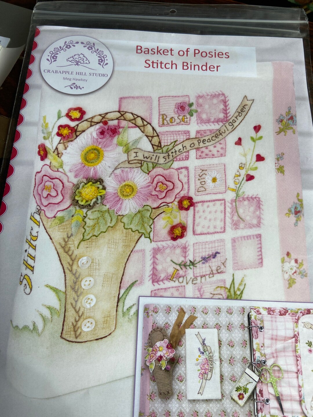 Basket of Posies Stitch Binder 2224 Stamped for Embroidery Crab Apple ...