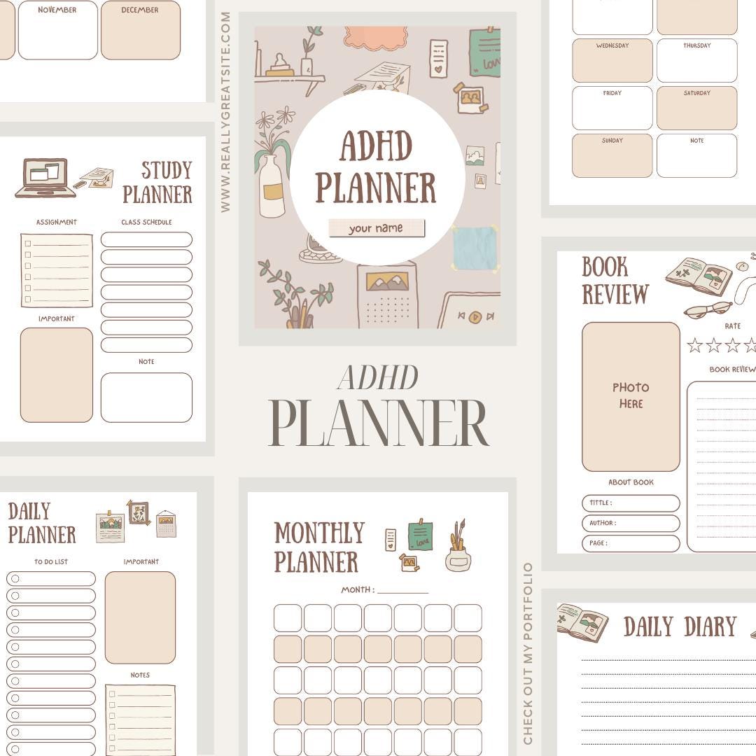 ADHD Planner,adhd Digital Planner, Printable Planner, Monthly Planner ...