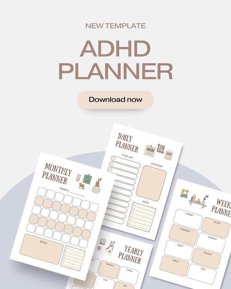 ADHD Planner,adhd Digital Planner, Printable Planner, Monthly Planner ...