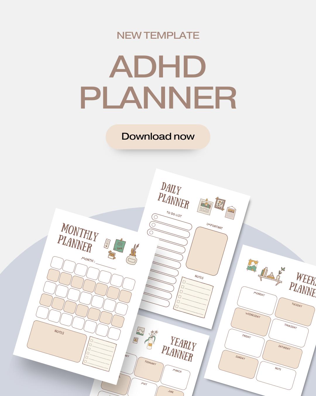 ADHD Planner,adhd Digital Planner, Printable Planner, Monthly Planner ...