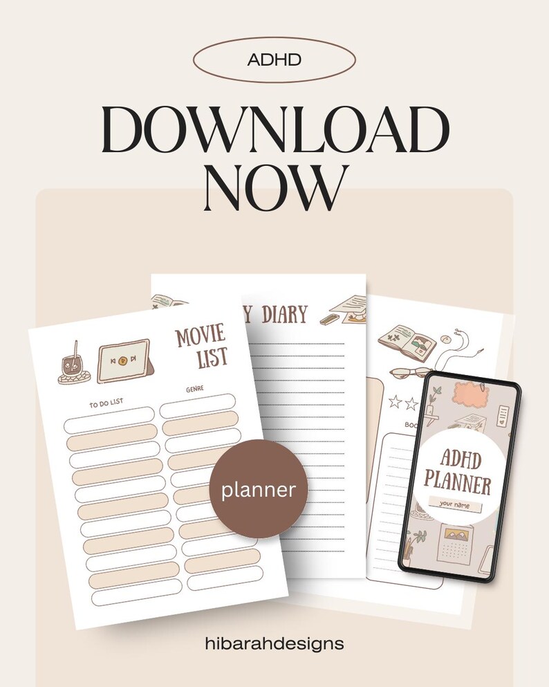 ADHD Planner,adhd Digital Planner, Printable Planner, Monthly Planner ...