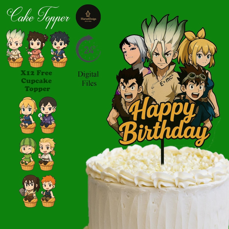 Dr. & Stone Characters - Science Era Chibis – Cake Toppers (digital ...
