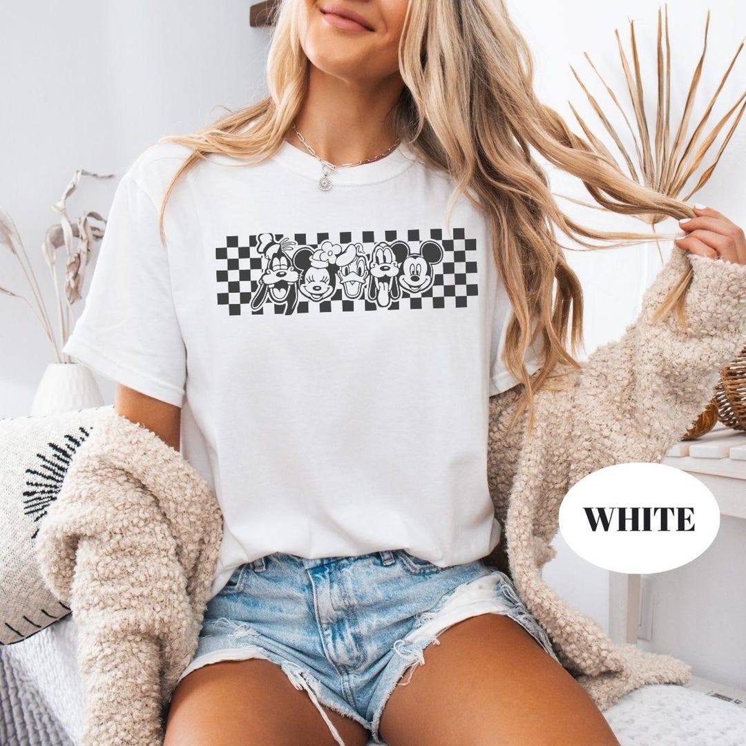 Comfort Colors® Retro Mickey and Friends Shirts, Disney Checkered Shirt ...