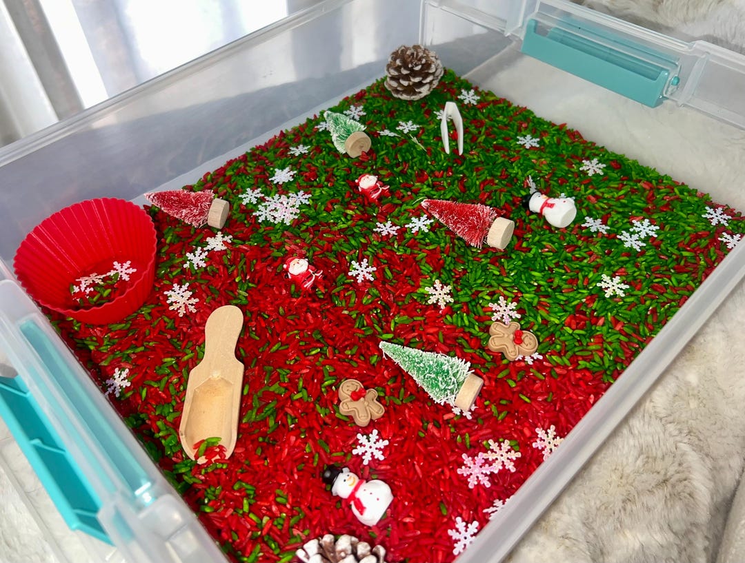 Winter/christmas Sensory Bin Snowflakes Santa Christmas Tree ...