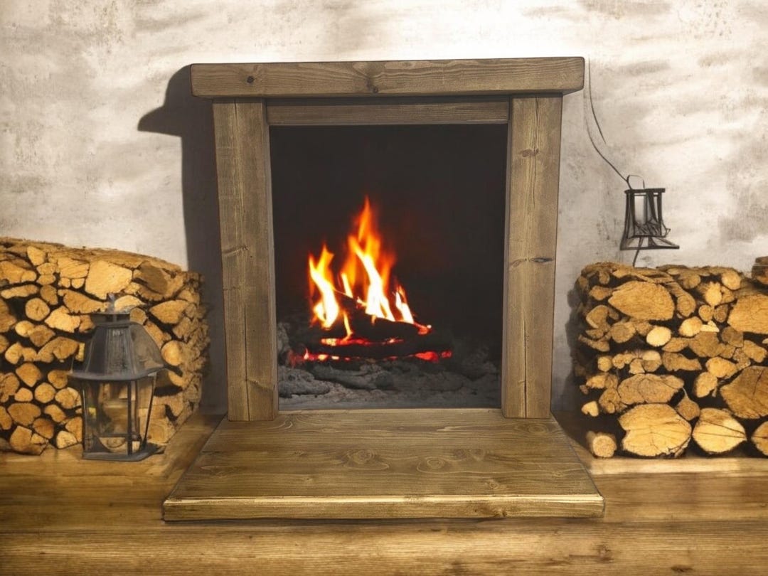 Beam Rustic Bespoke Fire Surround Made to Order With Hearth Base - Etsy