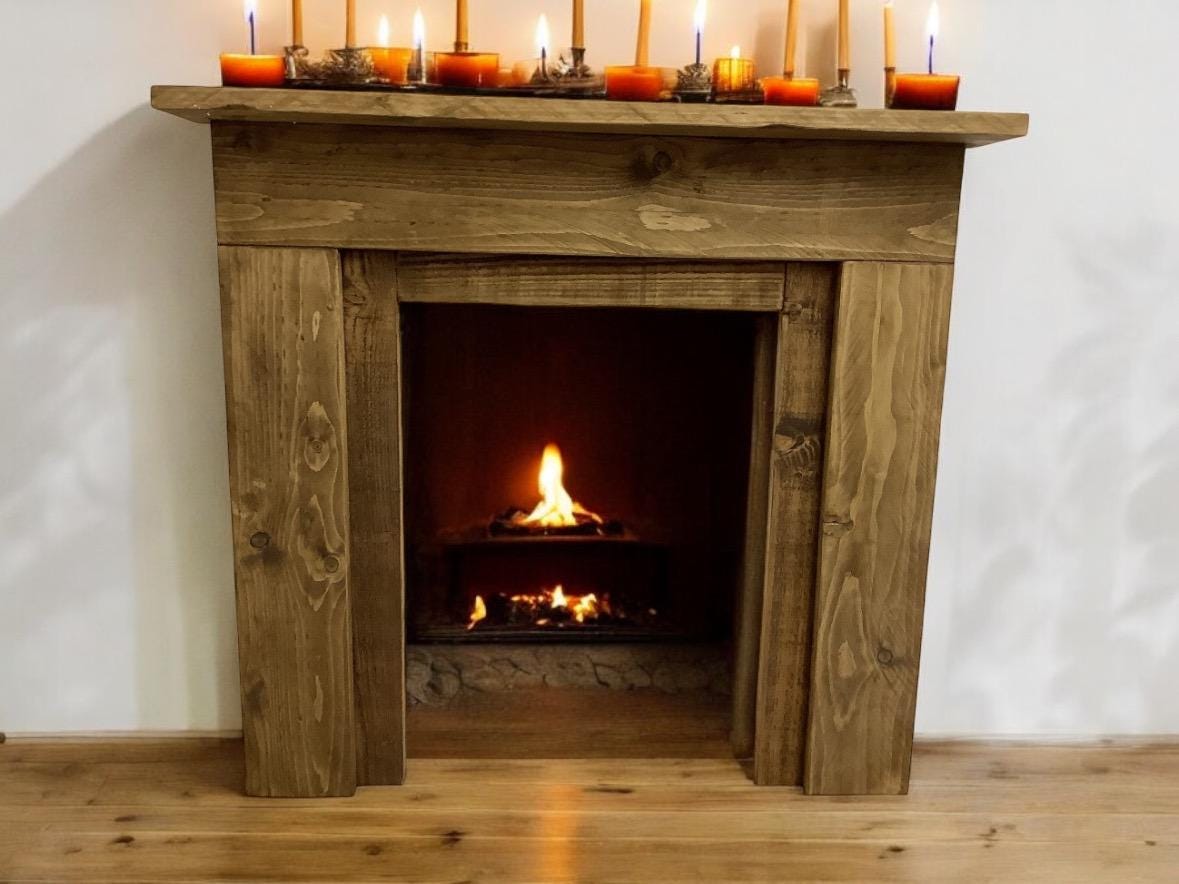 Handmade Rustic Solid Bespoke Fire Surround Made to Order - Etsy UK